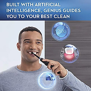 Oral-B GENIUS X Electric Toothbrush with 3 Oral-B Replacement Brush Heads and Toothbrush Case, Black