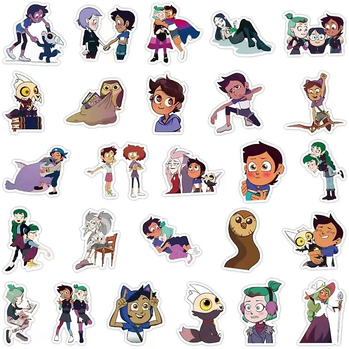 50Pcs The Owl House Stickers Pack for Laptop Water Bottle Luggage Snowboard Bicycle Skateboard Decal for Kids Teens Adult Waterproof Aesthetic Stickers (The Owl House)