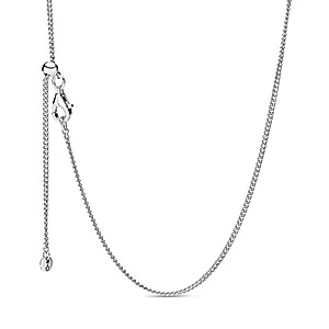 Pandora Jewelry Curb Chain Sterling Silver Necklace, 23.6", No Box