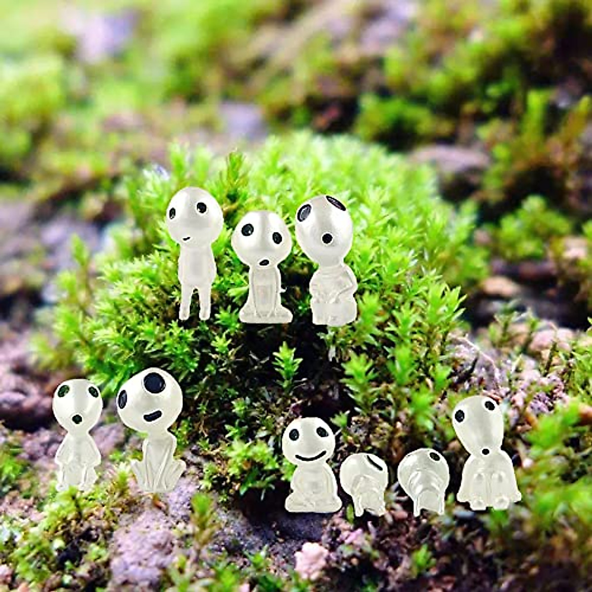 Luminous Ghost Tree Elves 18PCS Glow in Dark Statues Miniature Fairy Landscape Garden Decoration Outdoor Status Patio Lawn Yard Pot Kit and Home Ornament