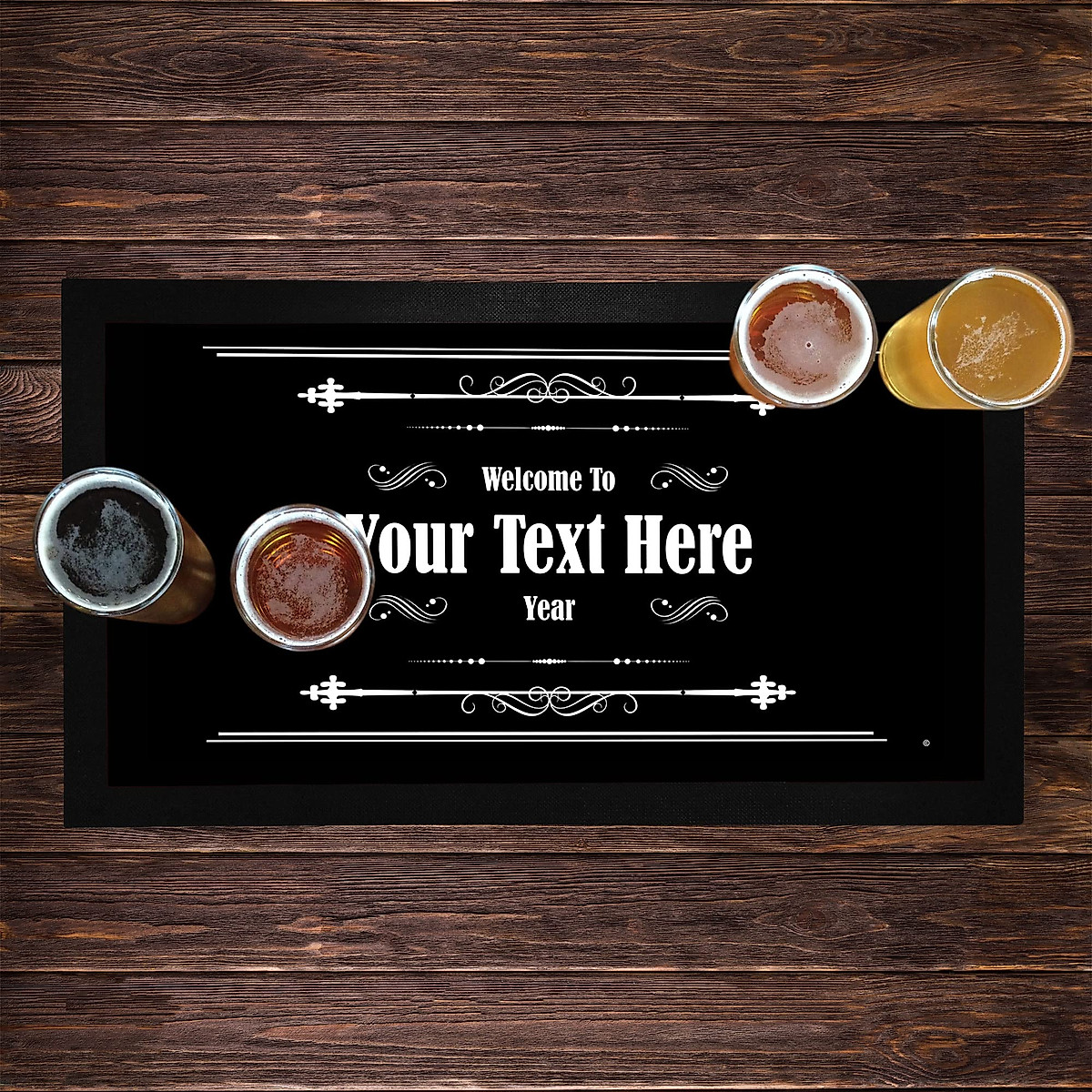 Bang Tidy Clothing Bar Runner Welcome to Your Name's Bar Drip Spill Mat Personalized Bar Gifts