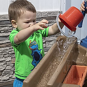 Step2 Pump & Splash Discovery Pond Water Table Outdoor Water Toy with Water Pump, Brown