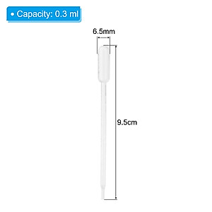 PATIKIL 0.3ml Pipettes Dropper, 120pcs Plastic Pipettes Disposable Pipette Transfer Pipette Calibrated Plastic Eye Dropper with Scale for Science Laboratory Resin DIY Crafts Art Makeup Oil