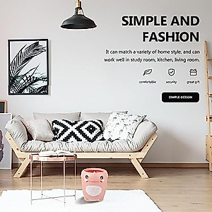 Dinos Desktop Trash Can, Plastic Wastebasket Cartoon Dinosaurs Garbage Container Bin for Bathroom, Kitchen, Home Office, Kids Room, Pink