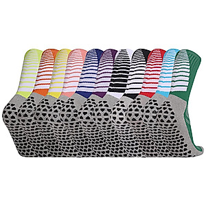 Anti-Skid Socks With Grips Non Slip Socks Ideal For Strenuous Exercise, Yoga, Pilates, Fall Prevention (2 Pairs Black)