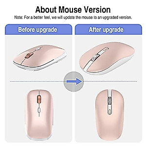 cimetech Wireless Keyboard and Mouse Combo, Compact Full Size Wireless Keyboard and Mouse Set Less Noise Keys 2.4G Ultra-Thin Sleek Design for Windows, Computer, PC, Notebook, Laptop - Bright Pink