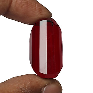 GEMHUB Red Topaz Emerald Shape 36.50 Carat Loose Gemstone For Jewelry Making