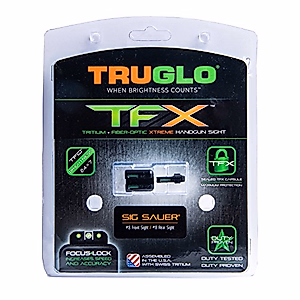 TRUGLO TFX Handgun Sight | Durable Shock-Resistant Compact Brightly Glowing Tritium & Fiber-Optic Xtreme Day/Night Sight, Compatible with Sig Sauer #8/#8 Handguns