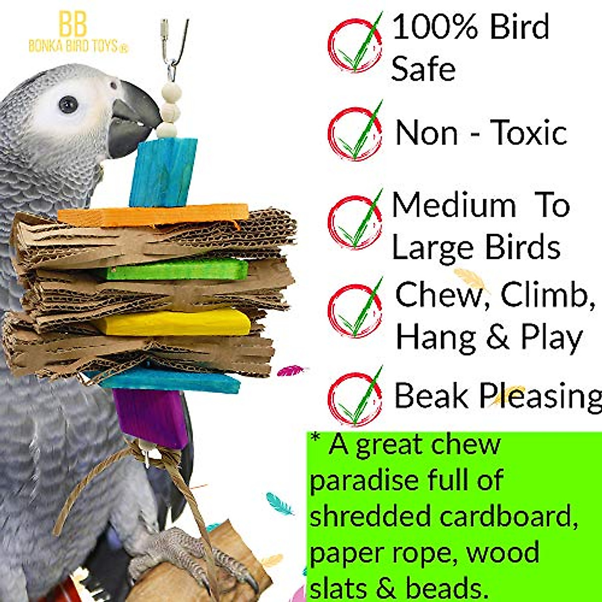 Bonka Bird Toys 1057 Paper Squash Shredding Foraging Natural Parrot Quaker Parrotlet Budgie Macaw