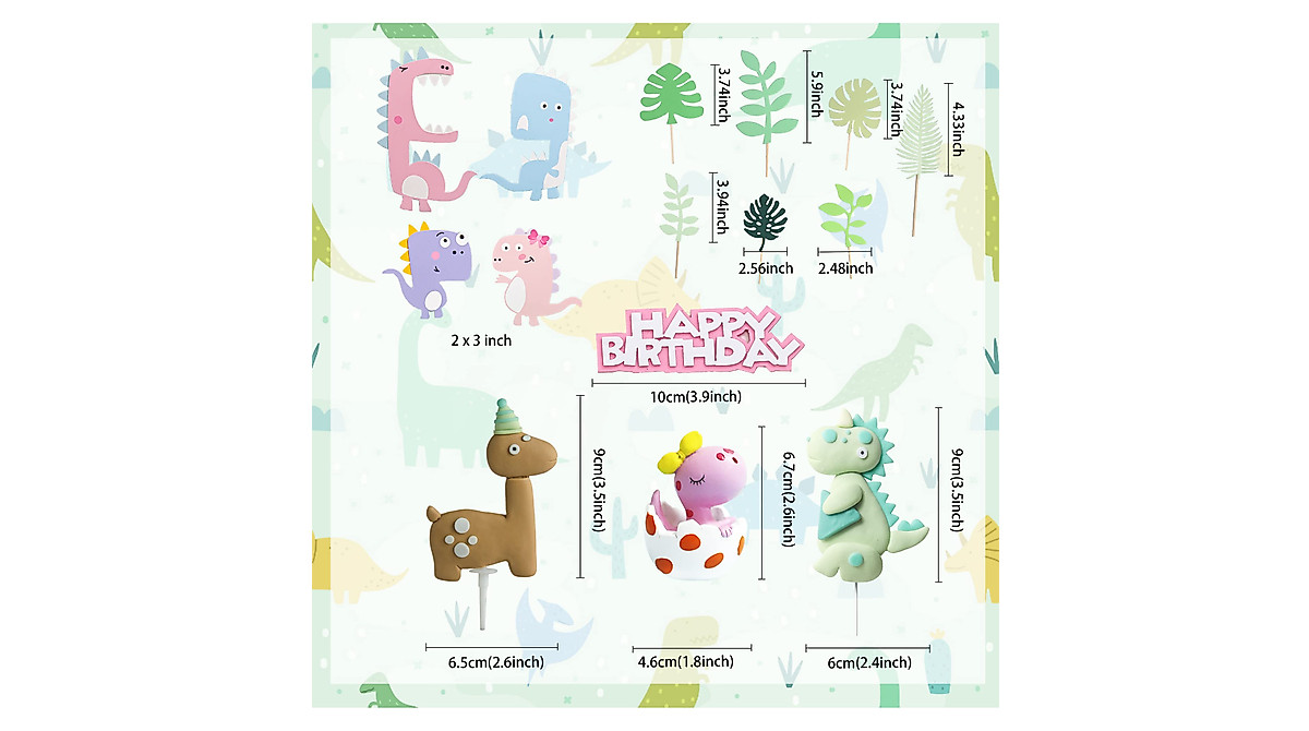 Dino Birthday Cake Decoration - Little Dino Supplies