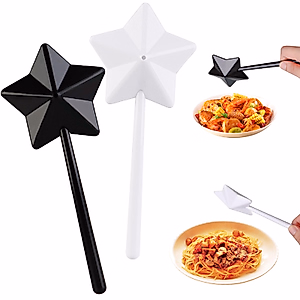 2 Pcs Magic Wand Salt and Pepper Shakers, Star Wand Salt and Pepper Shakers (black & white)