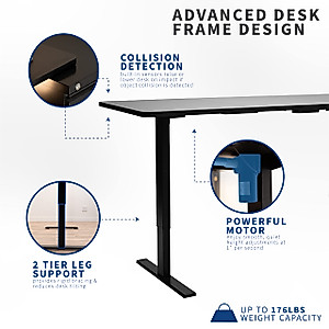 VIVO 60-inch Electric Height Adjustable 60 x 24 inch Stand Up Desk, Light Wood Solid One-Piece Table Top, White Frame, Home & Office Furniture Sets, B0 Series, DESK-KIT-W06C