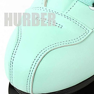Hurber Women Roller Skates High-Top Double-Row PU Leather Roller Skates for Women (Flash Wheel,42 - US:9.5)