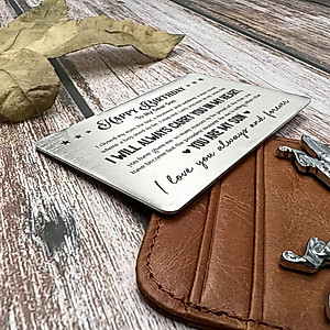 Renaissancey Son Birthday Card, Laser Engraved Wallet Card, Unique Gift for Son, Stainless Steel, 3.38"x2.13"x0.04"