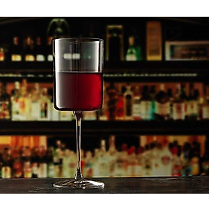 JoyJolt Claire 14oz Red Wine Glass Set. Large Wine Glasses Set of 2 Crystal Wine Glasses. Elegant Wide Rim Stemware - Modern Wine Glasses with Stem. Stemmed Wine Glasses for Unique Wine Glasses Gifts