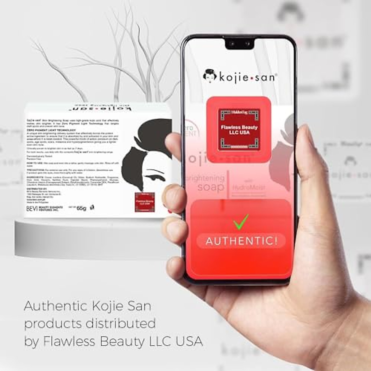 Kojie San Skin and Body Soap – Original Kojic Acid, Dark Spot Remover Soap Bar with Coconut & Tea Tree Oil – 3 x 65g Bars