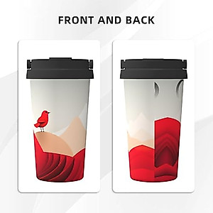 WANGZHAO Red Bird Design Print Double Wall Stainless Steel Vacuum Insulated Tumbler Cup Home Thermal Cup