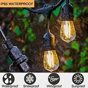 Classyke 48ft LED Outdoor String Lights for Patio Garden Yard Deck Cafe Wedding Dimmable Waterproof Commercial Grade [UL Listed]