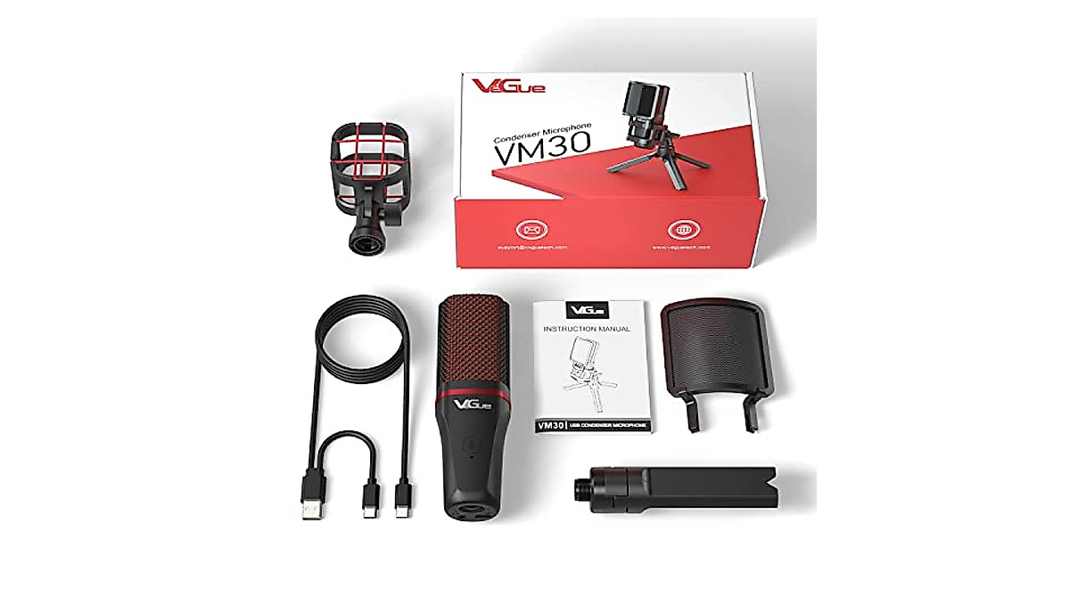 VeGue USB Microphone for PC & PS5 – Studio Quality Sound