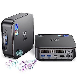 Mini PC with Speaker, Intel i7 11390H(4C/8T, up to 5.0GHz) 16GB DDR4 512GB NVME SSD, Micro Desktop Computer Support 8K UHD/WiFi 6/BT5.2/USB-C, Small PC Windows 11 Pro with Fingerprint Login