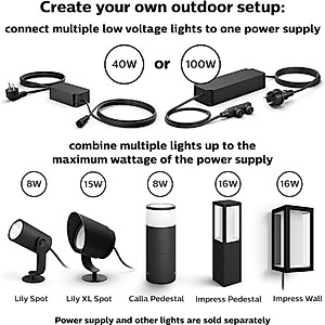 Philips Hue Lily White & Color Outdoor Smart Spot Light Extension (Hue Hub & Power Source Required), 1 Hue White & Color Smart Spot Light + Mount kit, Works with Alexa, HomeKit & Google Assistant