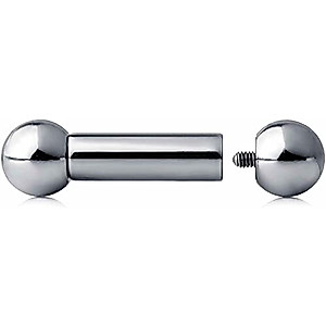 10G INTERNALLY THREADED PRINCE ALBERT STRAIGHT BARBELL STEEL GAUGES TONGUE RING Style 88888-1052