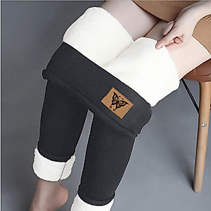 DASAYO Women's Soft Stretchy Tights Leggings Fleece High Waist Leggings Tummy Control Slim Yoga Workout Running Pants Winter