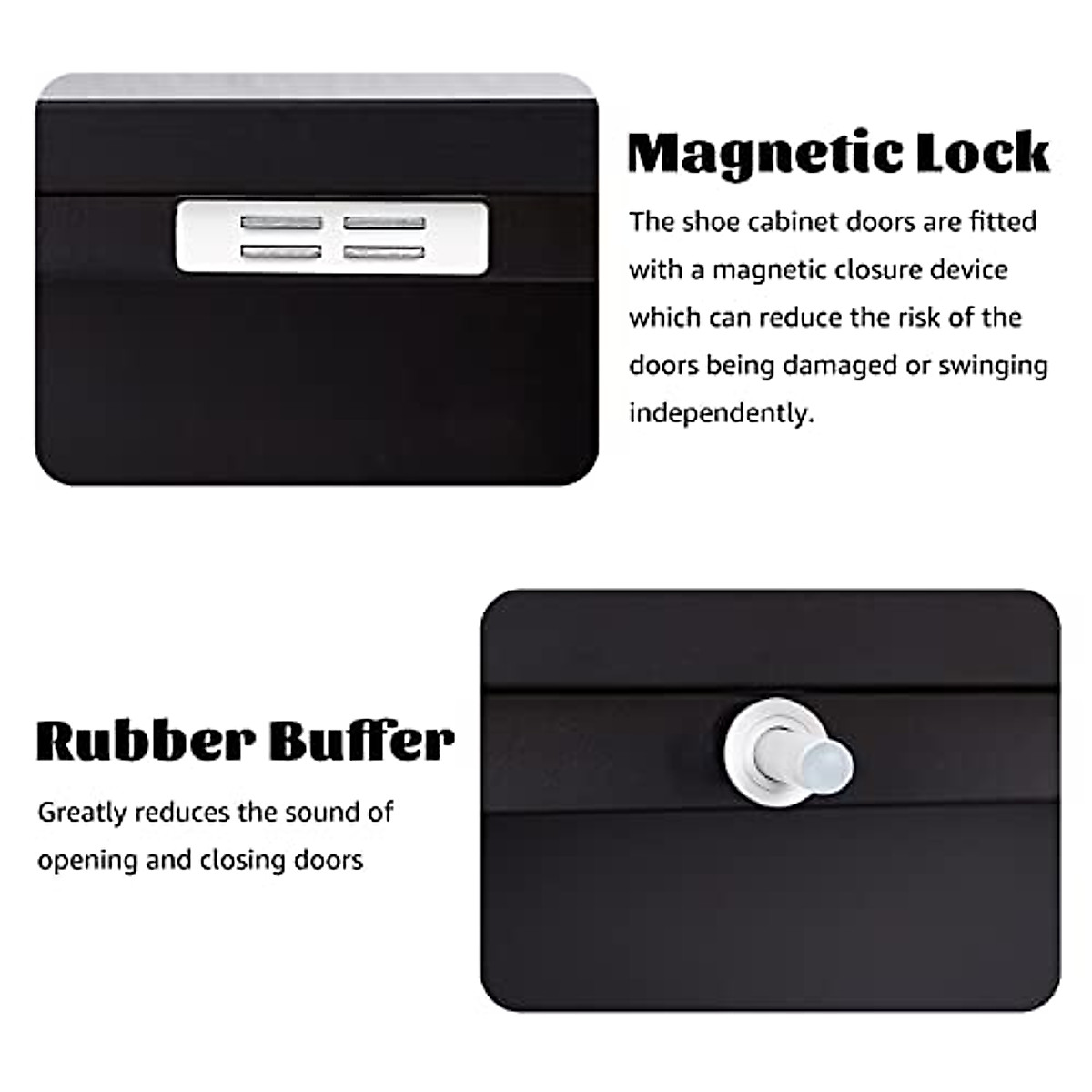 Omethey Shoe Cabinet with 3 Flip Drawers, Wall Mount & Floor Mount Shoe Organizer, All Steel Black Narrow Shoe Storage Cabinet for Entryway, Hallway and Corridor