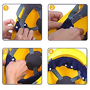 Cotton Hard Hat Sweatband Reusable Terry Cloth Snap-On Sweatband Liner Washable Hard Hat Accessories (Blue-10pieces)