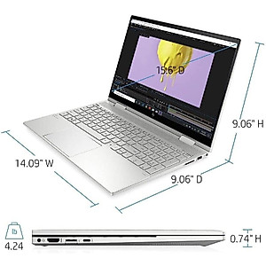 HP Envy x360 2-in-1 15.6" Touchscreen Laptop, Intel Core i5-1135G7, Intel Iris Xe Graphics, 16GB DDR4 RAM, 512GB PCIE SSD, Backlit Keyboard, Fingerprint, Stylus Pen, Win 11 Home, Silver