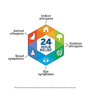 Flonase Allergy Relief Nasal Spray, 24 Hour Non Drowsy Allergy Medicine, Metered Nasal Spray - 144 Sprays (Pack of 2) - Fall and Seasonal Allergy Relief