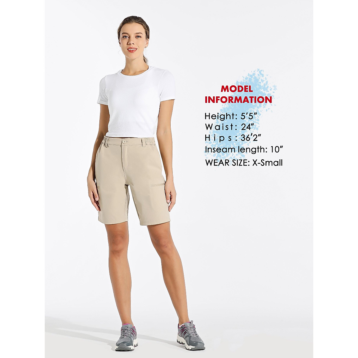 Willit Women's 10" Hiking Cargo Shorts Stretch Golf Active Long Shorts Quick Dry Outdoor Summer Shorts Deep Gray M