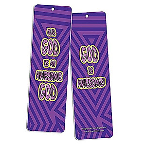 Awesome God Bookmarks for Kids (12-Pack) - VBS Sunday School Easter Baptism - Thanksgiving Christmas Rewards Encouragement Gift