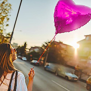Simple polymer 18 inch Pink Heart Balloons Foil Balloons Mylar Balloons for Party Decoration, Pack of 20