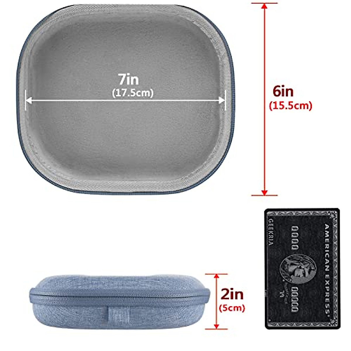 Geekria Shield Kids Headphones Case for Child On-Ear Headphones, Replacement Hard Shell Travel Carrying Bag with Cable Storage, Compatible with JBL JR300BT, JR 310BT Headsets (Blue)