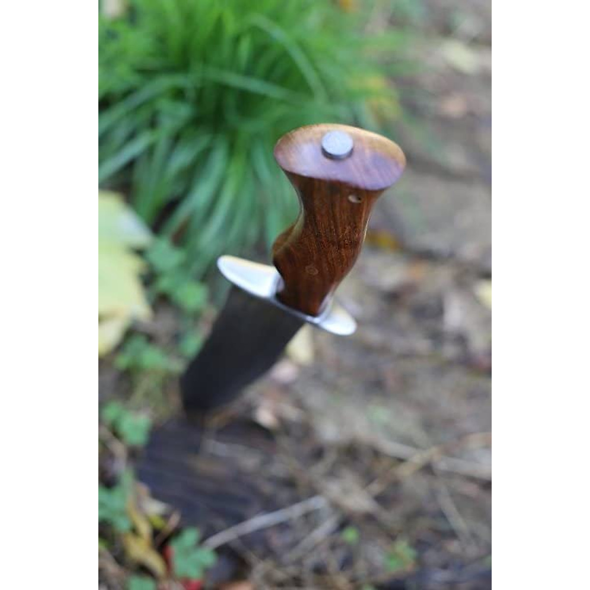 kaswah Handmade Damascus Steel Hunting Knife with Hand Stitched Leather Sheath - 14" Fixed Blade Knife with Solid Rosewood Wood Handle - EDC Survival Knife for Men