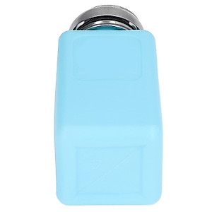 Walfront Solvent Dispenser, 200ML Press Type Solvent Dispenser Push Type Bottle ESD Anti Static Bottle with Stainless(Blue)