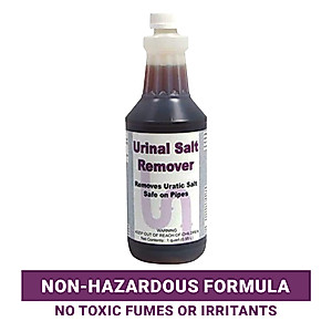 Detco Urinal Salt Remover Concentrate - Safe on Pipes and Plumbing, Odor Control, Cleans Rust, Scale, and Uratic Salt Build-Up, 1 Quart