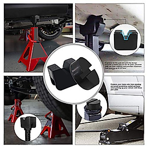 HXXF 2 Types Jack Stand Pads Adapter 4 Ton Universal Rubber Slotted Frame Rail Pinch welds Protector for Jack Stand (Black)