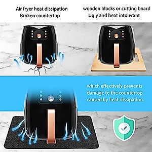 2 Pack Heat Resistant Mat for Air Fryer,Kitchen Appliance Sliders,Kitchen Countertop Protector Mat,Air Fryer Mat for Counter Heat Black