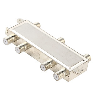 6 Way Splitter, Zinc Alloy 6 Way Coax Cable Splitter 5-1000MHz CATV TV Antenna Coaxial Signal Split