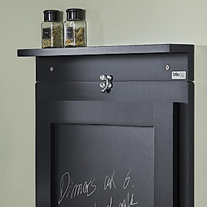 Haotian Wall-Mounted Desk Murphy Desk Folding Kitchen & Dining Table Desk Floating Desk with Chalkboard Children Table Space Saving Fold Up Desk, Black FWT20-SCH