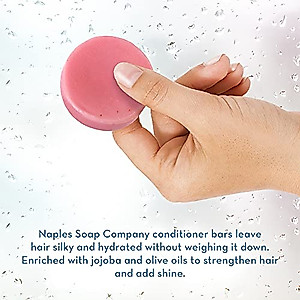 Naples Soap Company, Protein Enriched, 50-75 Use, Solid Hair Conditioner Bar, Eco-Friendly Haircare, Helps Ensure Vibrant, Healthy Hair, All Hair Types, Sunkissed, 1oz