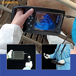 SUNBESTA Veterinary Ultrasound Machine Lightweight, Portable Design with 5.7 Inch LCD Screen, 3.5MHz High Frequency Mechanical Probe for Pregnant Pigs, Sheep and Goats Only