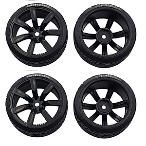 4Pcs ShareGoo OD62mm Hard Plastic RC Drift Car Tires & Wheel Rims 12mm Hex Tyre Compatible with Traxxas HSP Tamiya HPI Kyosho 1/10 Drift Drifting RC Car