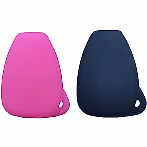 RUNZUIE 2Pcs Silicone Compatible with 2007 2006 2005 2004 Chrysler Town & Country Dodge Caravan Grand Caravan Key Fob Cover 6 Buttons M3N5WY72XX (Black and Hot Pink)