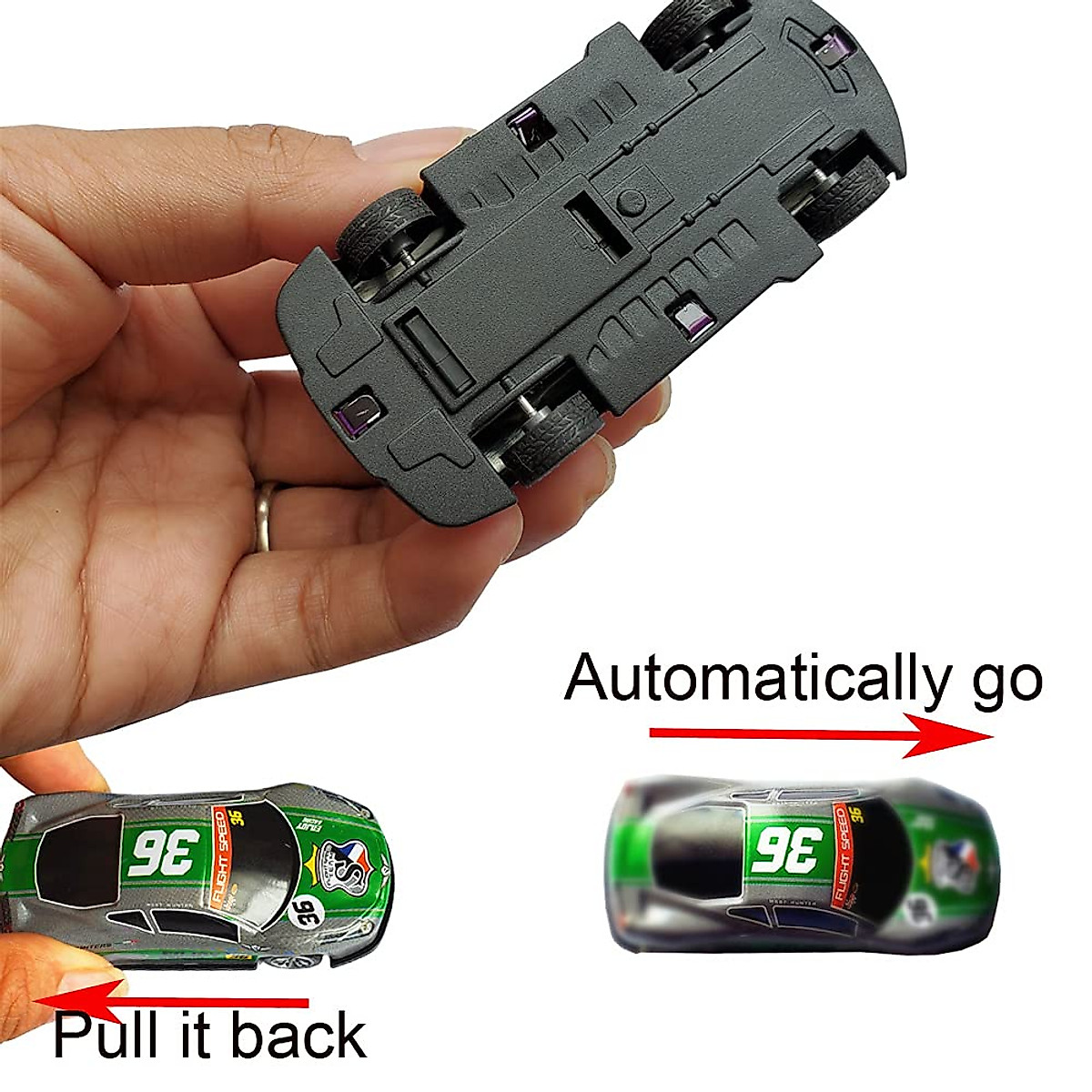 Himeeu Pull Back Racing Cars Die cast Race Car Vehicles,3 Inch Lightweight Friction Powered Car Toys for Toddlers,Color As Random, Set of 10