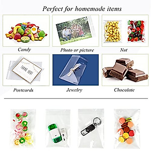 Cellophane Treat Bags, 5'' x 7'' Self Sealing Cellophane Bags, Resealable Clear Valentine Candy Bags for Gifts, Bakery, Pastry, Chocolate Wrapping & Packaging, Pretzels Individual Bags or Photo Sleeves