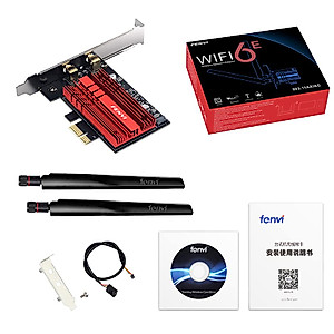 WiFi 6E AX210 PCI-E WiFi Network Card BT5.3 160MHz Tri-Band Expands WiFi into 6GHz/5GHz/2.4GHz 5400Mbps Gigabit AX210ngw Desktop PC PCIe Wireless Adapter WiFi 6E 802.11ac ax MU-MIMO for Windows 11/10