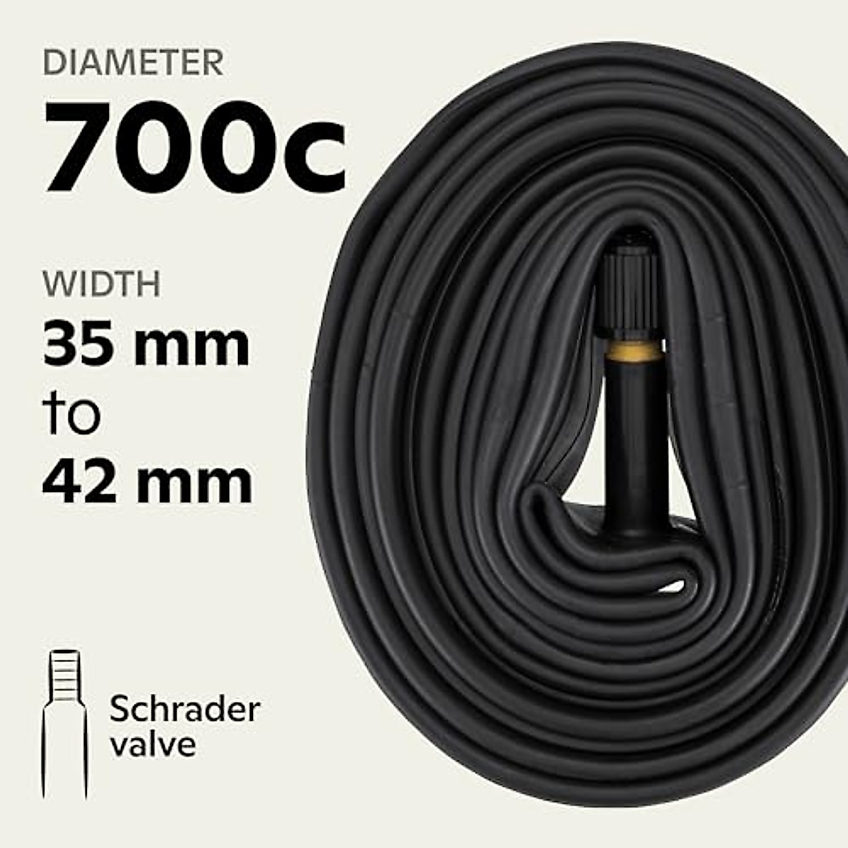 Schwinn Replacement Bike Inner Tube, Traditional and Self-Sealing, Self-sealing, 700c x 35-42mm, Black